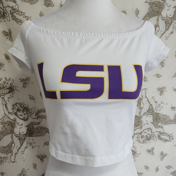 NCAA | Tops | Spirit Lsu Football Off The Shoulders Crop Top | Poshmark